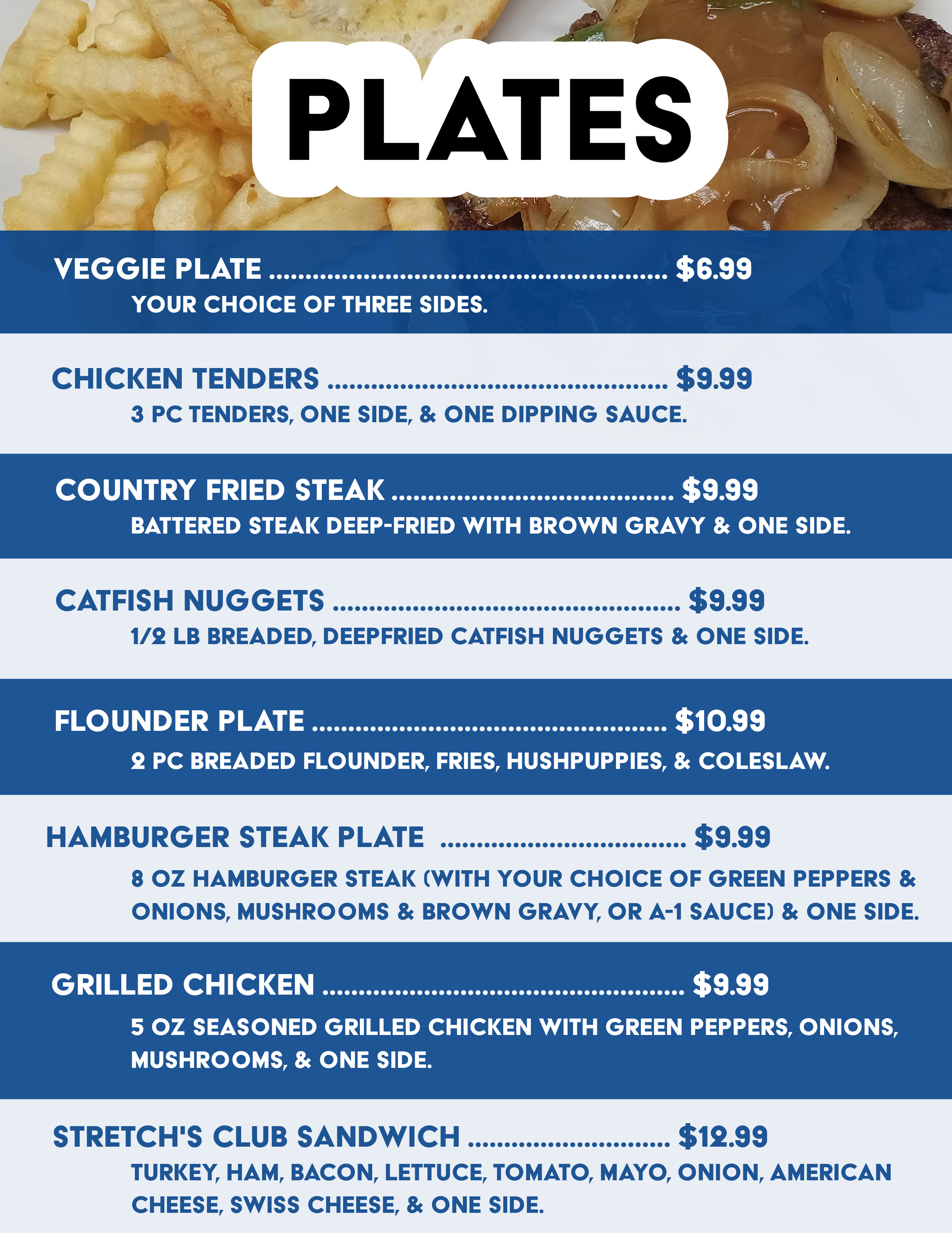 Our Menu – Stretch's Cafe